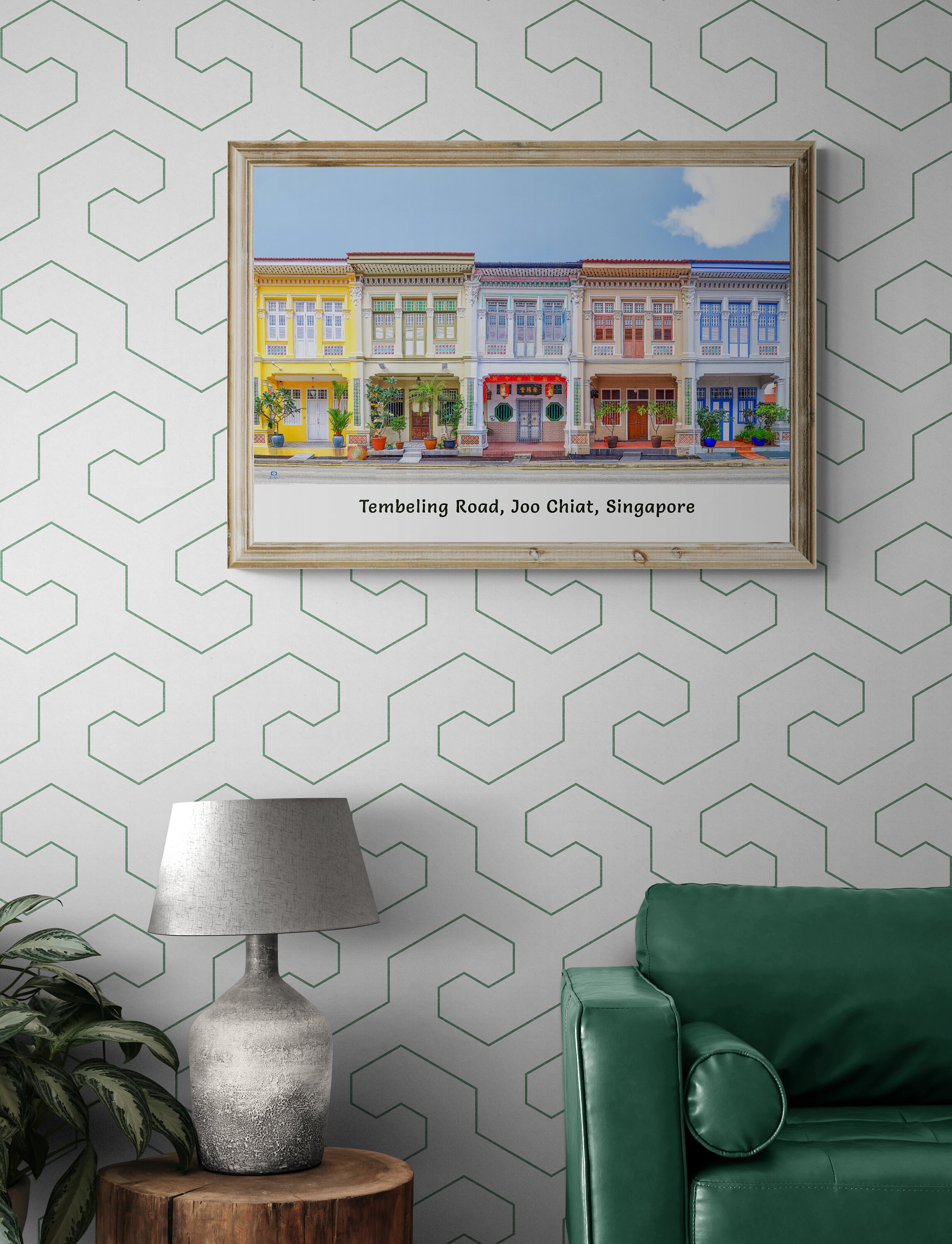 Singapore Shophouse Wall Art, Tembeling Road Peranakan Shophouses Fine ...
