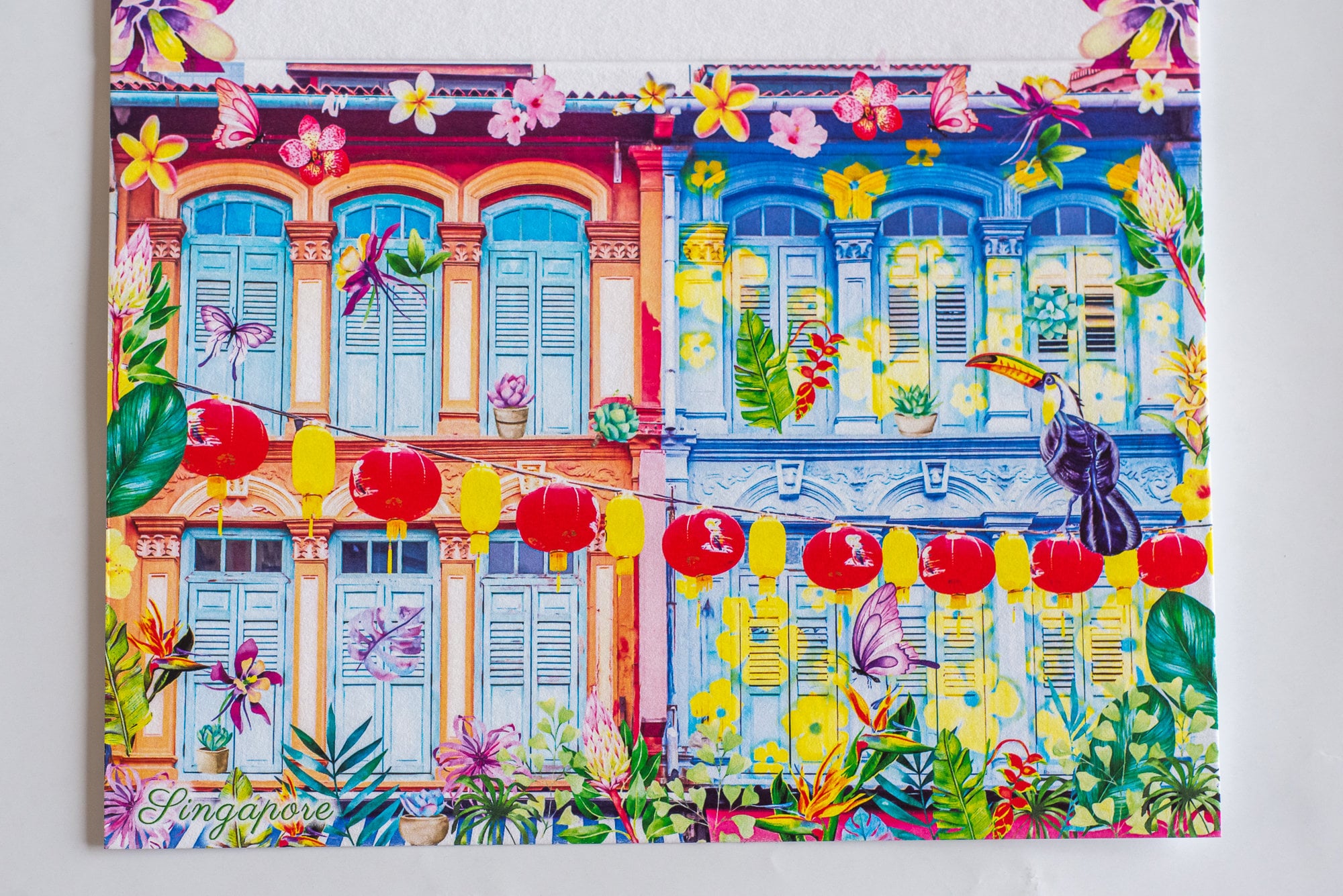 Peranakan Singapore Shophouse Tropical Theme Cards (set of 5) - Etsy