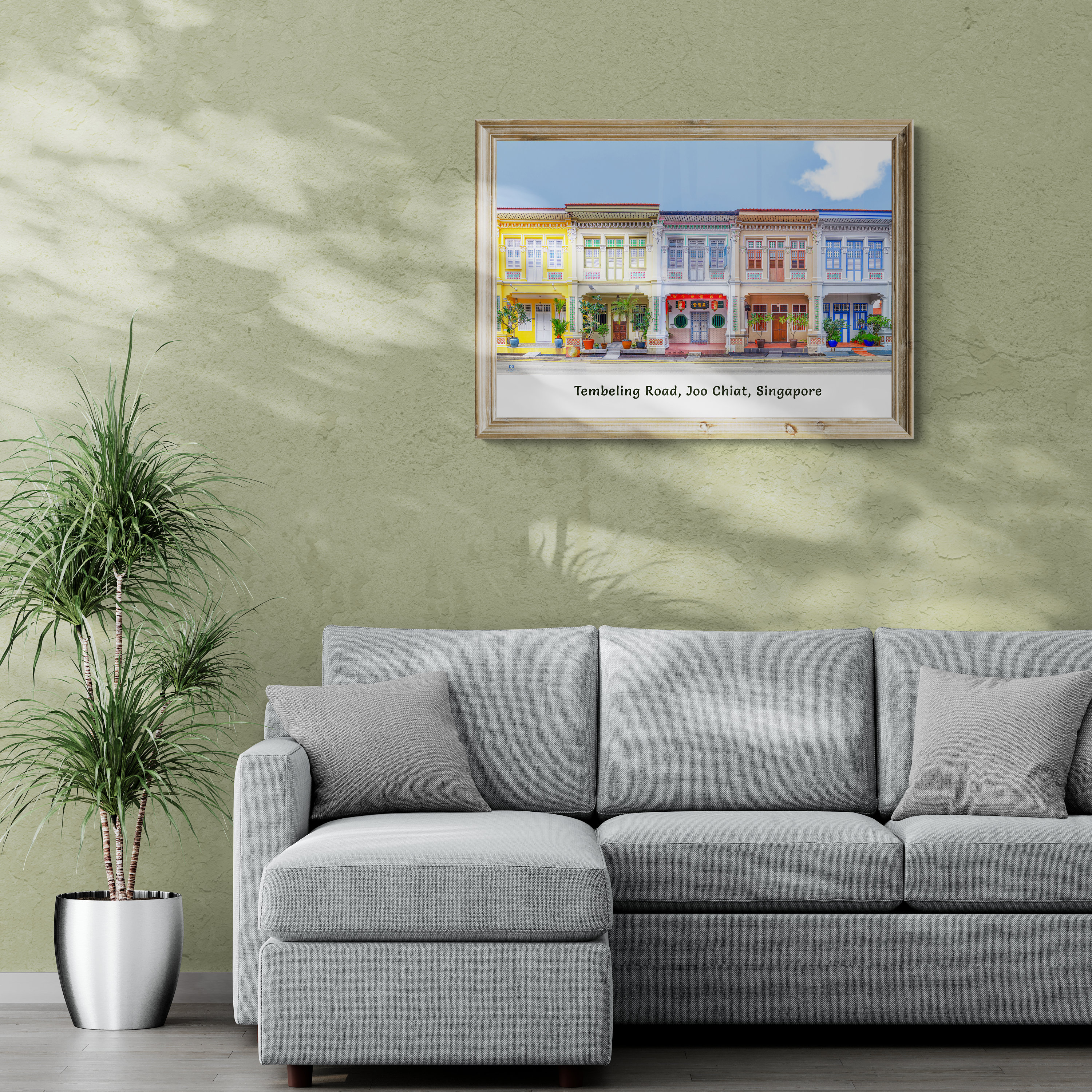Singapore Shophouse Wall Art, Tembeling Road Peranakan Shophouses Fine ...