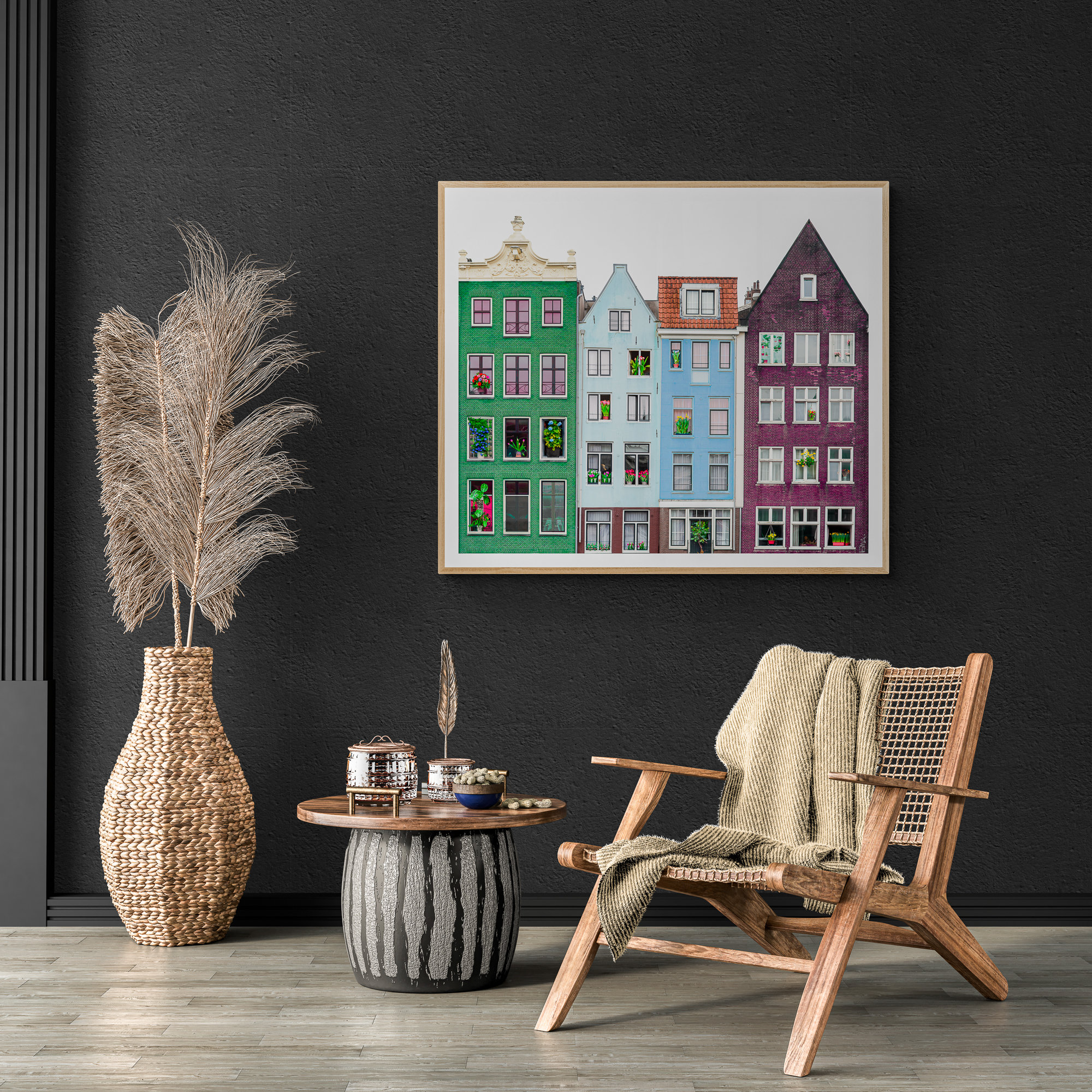 Amsterdam Wall Art, Dutch Traditional Canal Houses, Wes Anderson ...