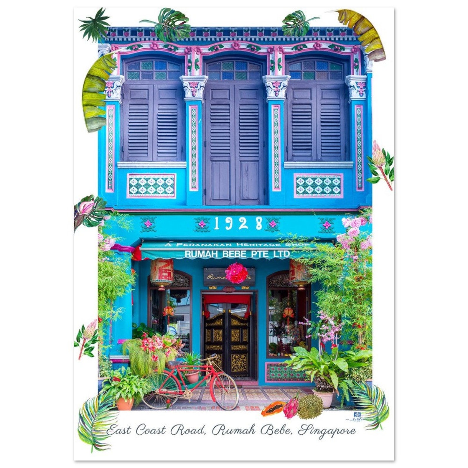 Singapore Shophouse Wall Art, Rumah Bebe Peranakan Boutique Fine Art ...