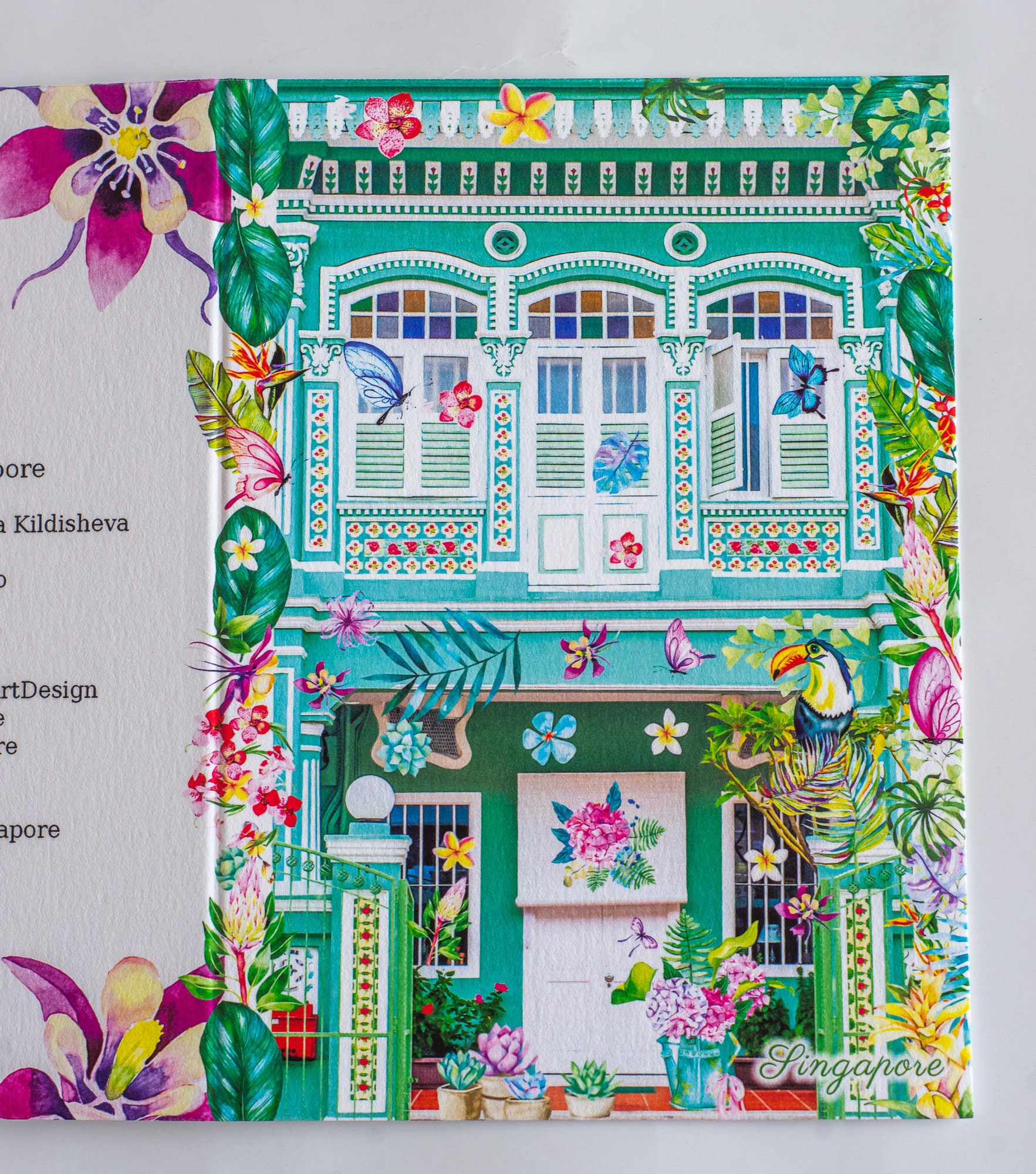Peranakan Singapore Shophouse Tropical Theme Cards - Singapore Greeting ...