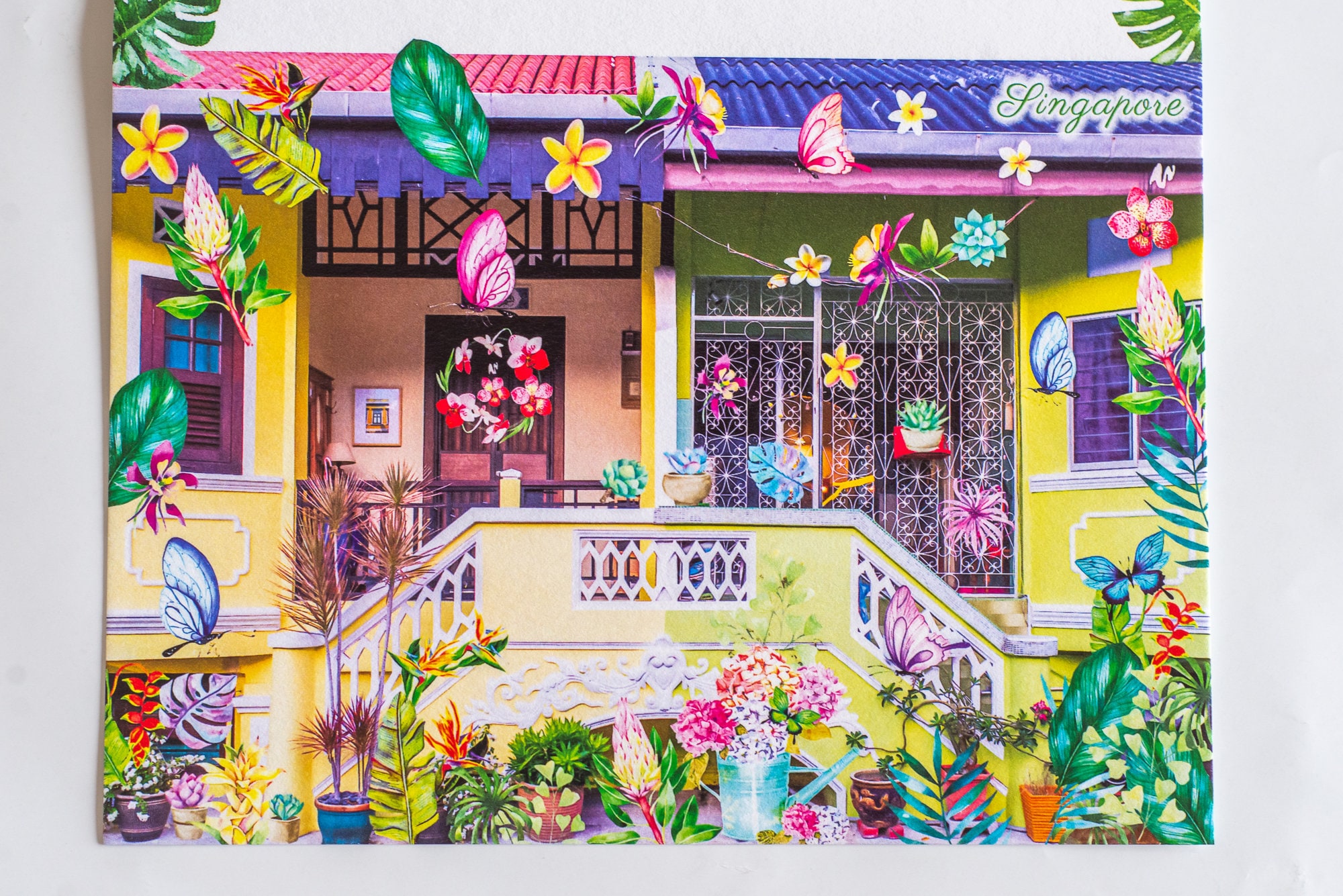 Peranakan Singapore Shophouse Tropical Theme Cards (set of 5) - Etsy