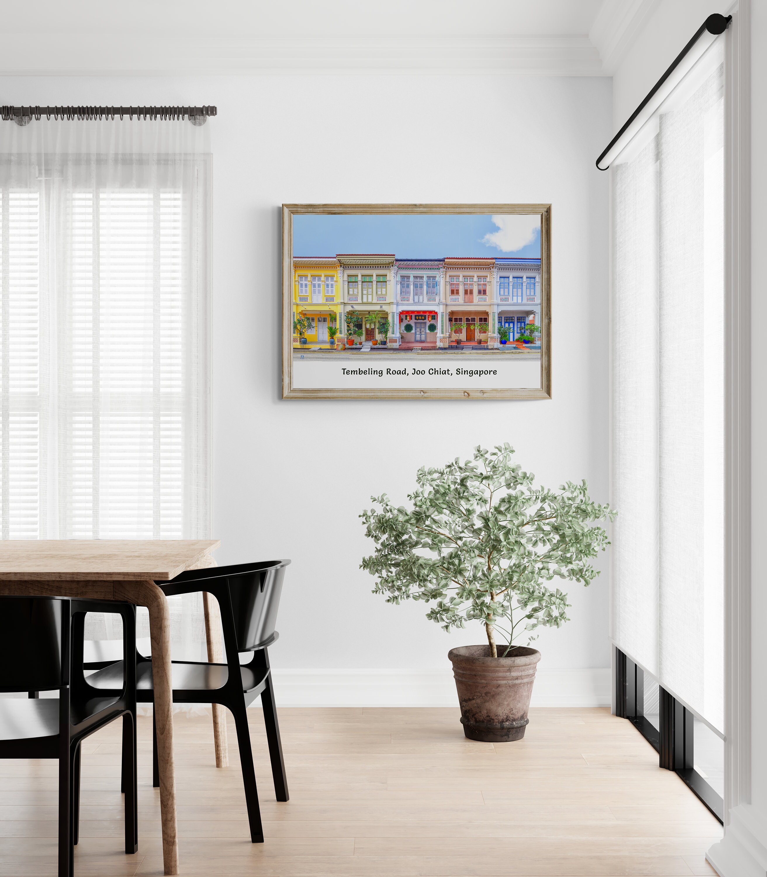 Singapore Shophouse Wall Art, Tembeling Road Peranakan Shophouses Fine ...