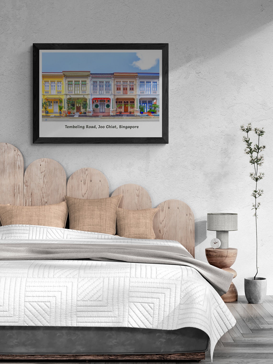 Singapore Shophouse Wall Art, Tembeling Road Peranakan Shophouses Fine ...