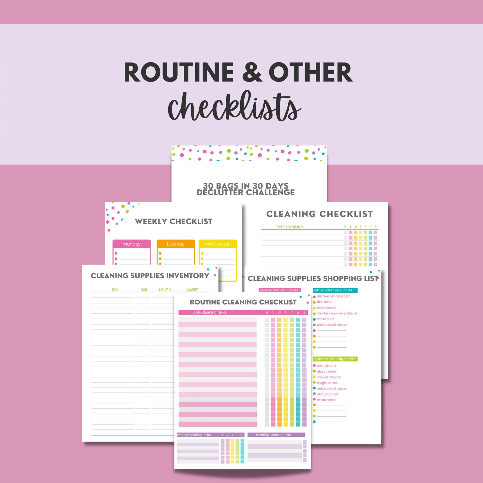 Printable FLYLADY Routines & Cleaning Checklists Worksheets - Etsy