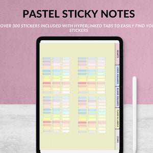 Digital Pastel Sticky Notes Planner Stickers for Goodnotes - Etsy