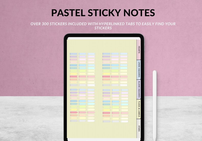 Digital Pastel Sticky Notes Planner Stickers for Goodnotes - Etsy