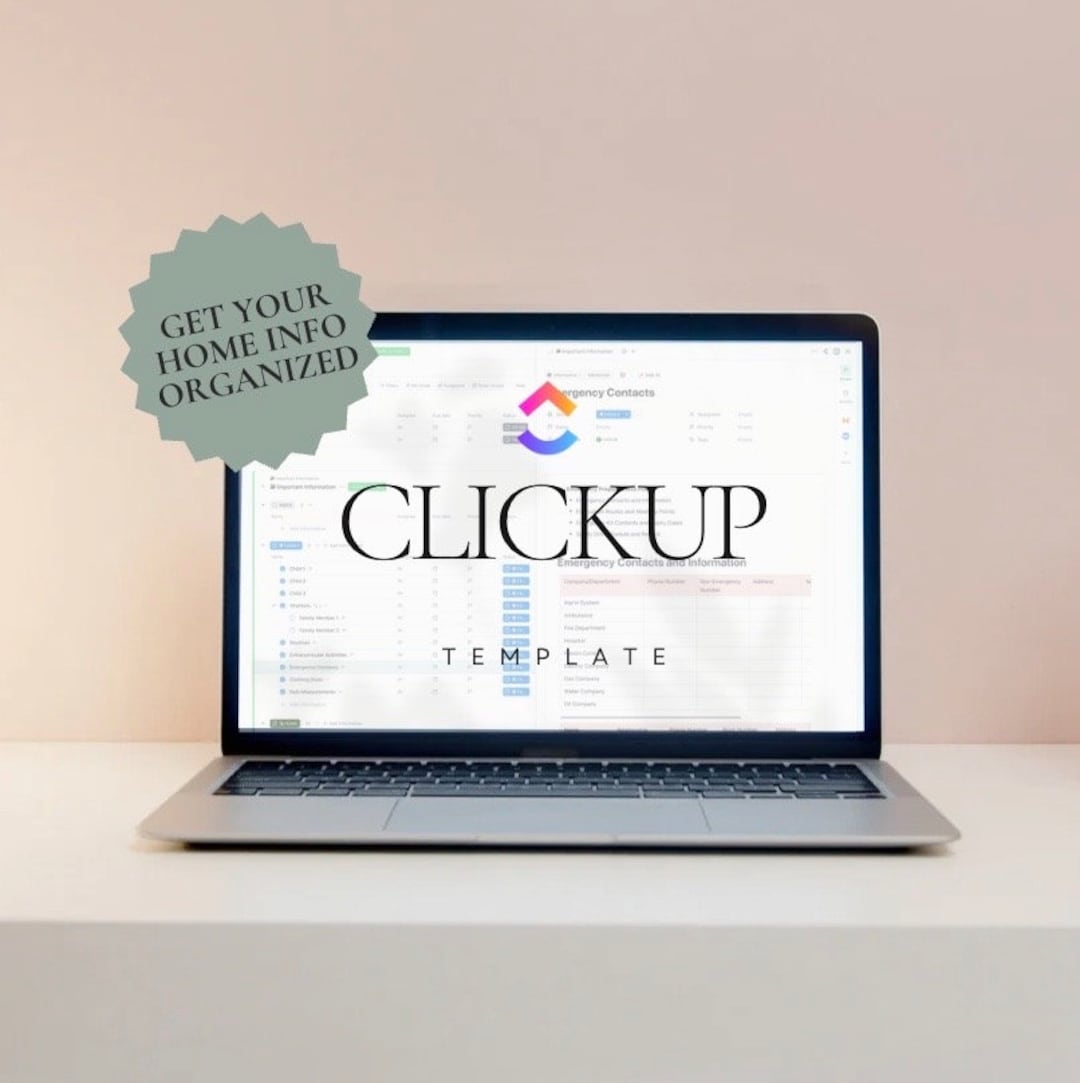 Clickup Home Management Information System Template - Etsy