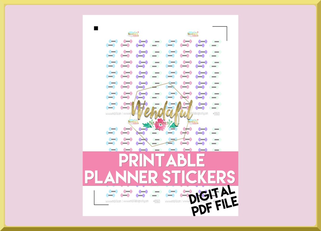Item 0060 PRINTABLE Fitness Weights Stickers perfect for Planners - Etsy