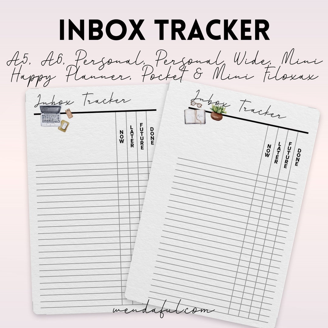Printable Inbox Tracker | Multiple Planner Sizes | Instant Download - Etsy