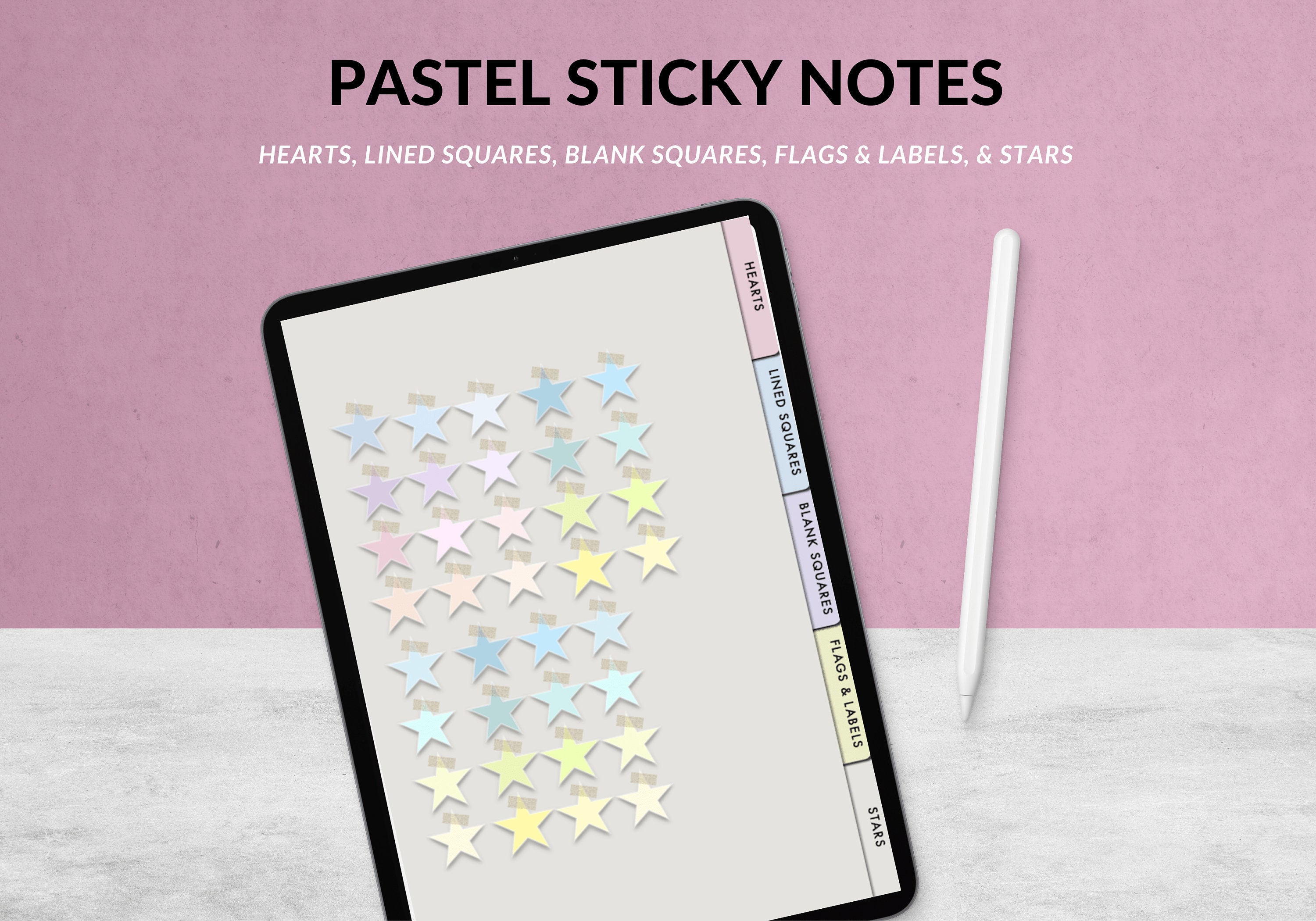 Digital Pastel Sticky Notes Planner Stickers for Goodnotes - Etsy