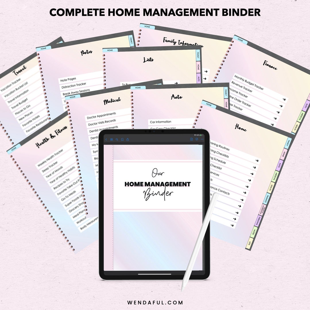 Digital + Printable Home Management Binder Systems | Goodnotes ...