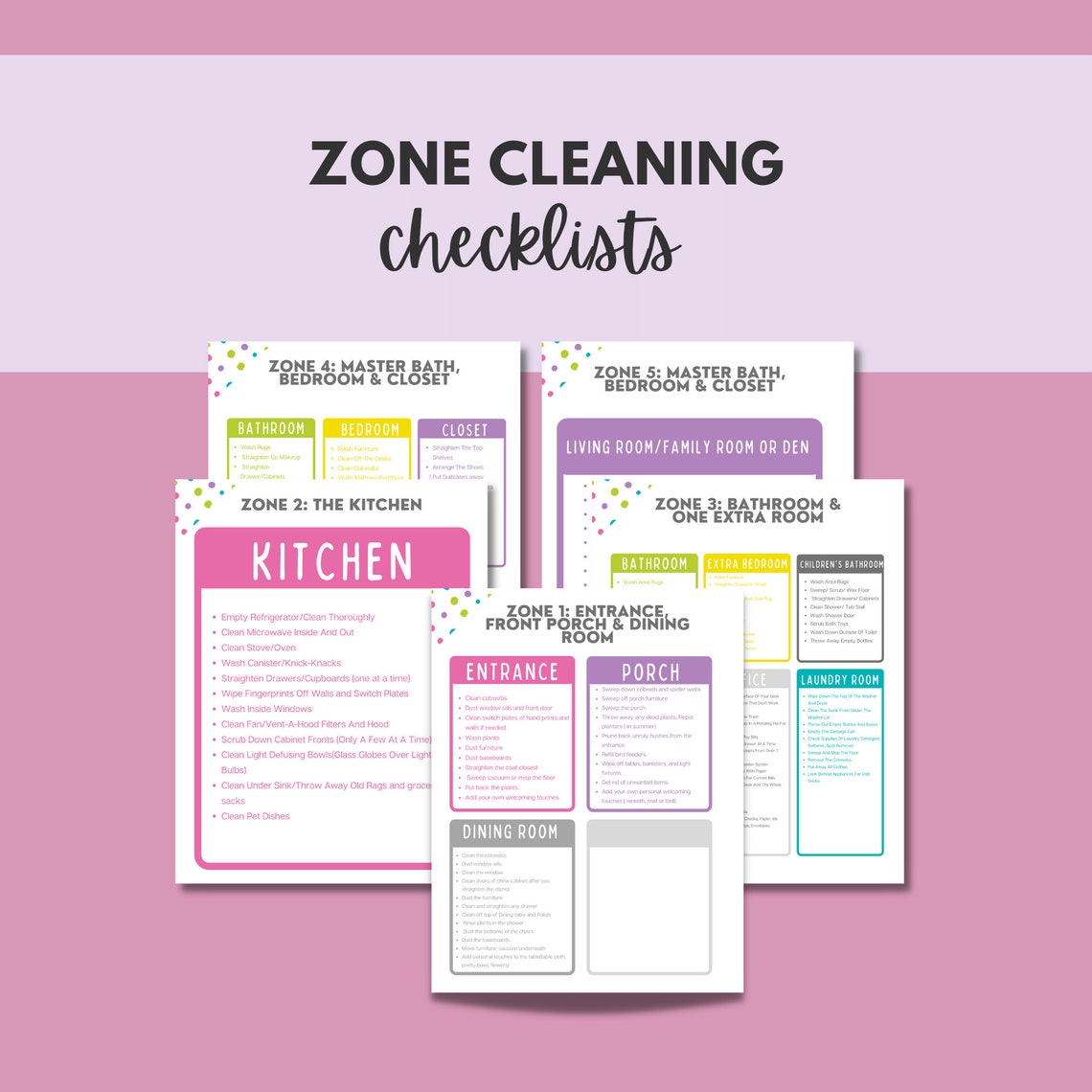 Printable FLYLADY Routines & Cleaning Checklists Worksheets - Etsy
