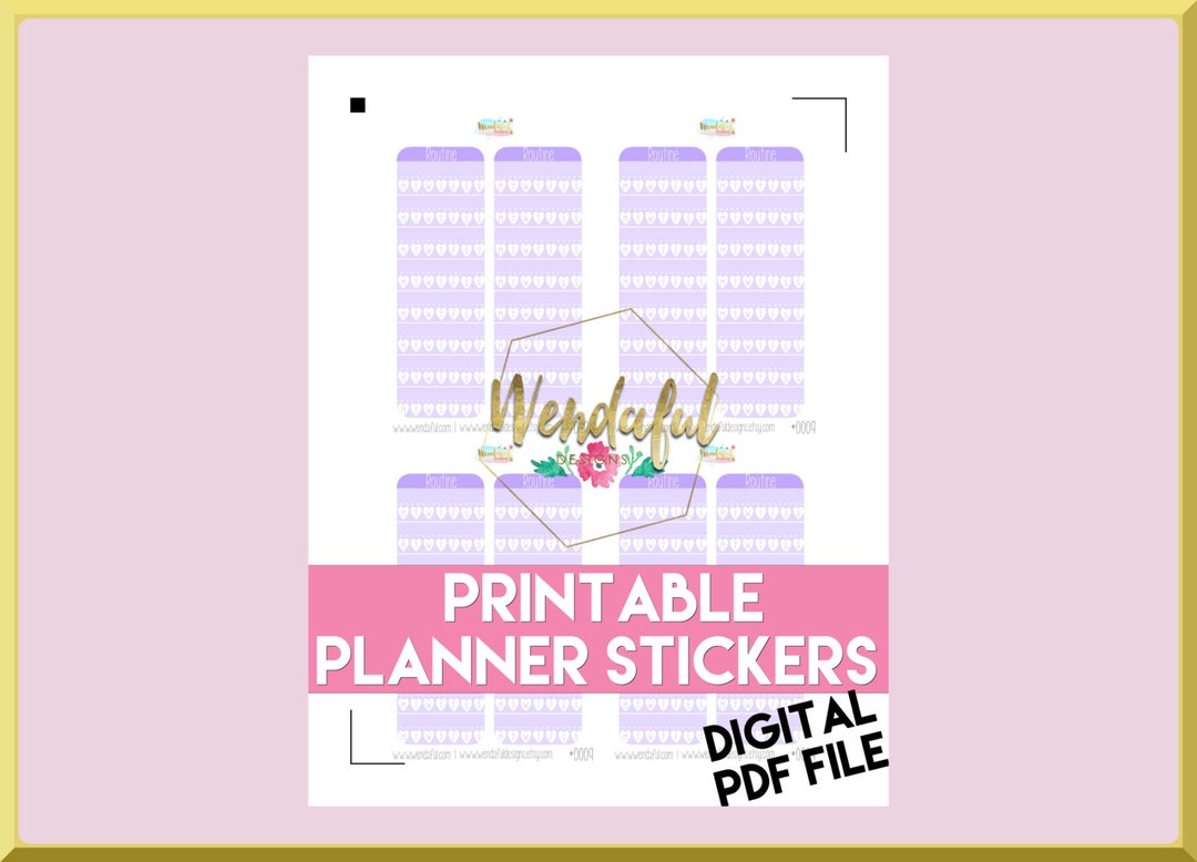 Item #0009 PRINTABLE DIY Routine/habit Weekly Tracker Stickers (perfect ...
