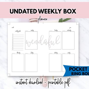 POCKET Size Ring Bound - Undated Weekly Box Planner - Etsy