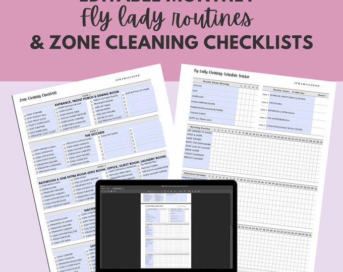 Printable FLYLADY Routines & Cleaning Checklists Worksheets - Etsy