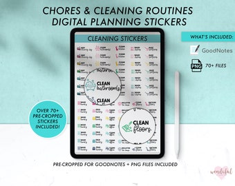 Digital Goodnotes CLEANING Stickers, Cleaning Clip Art, Chores Pre ...