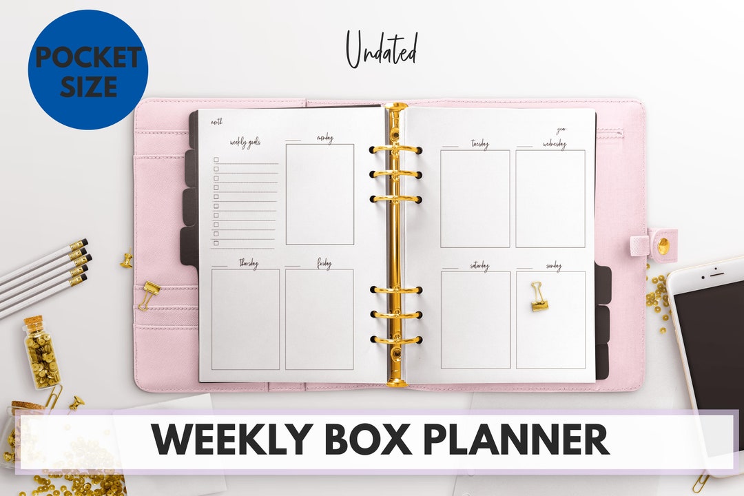 POCKET Size Ring Bound - Undated Weekly Box Planner - Etsy
