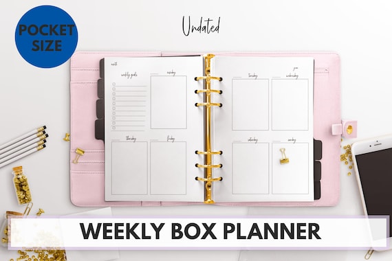 POCKET Size Ring Bound Undated Weekly Box Planner - Etsy