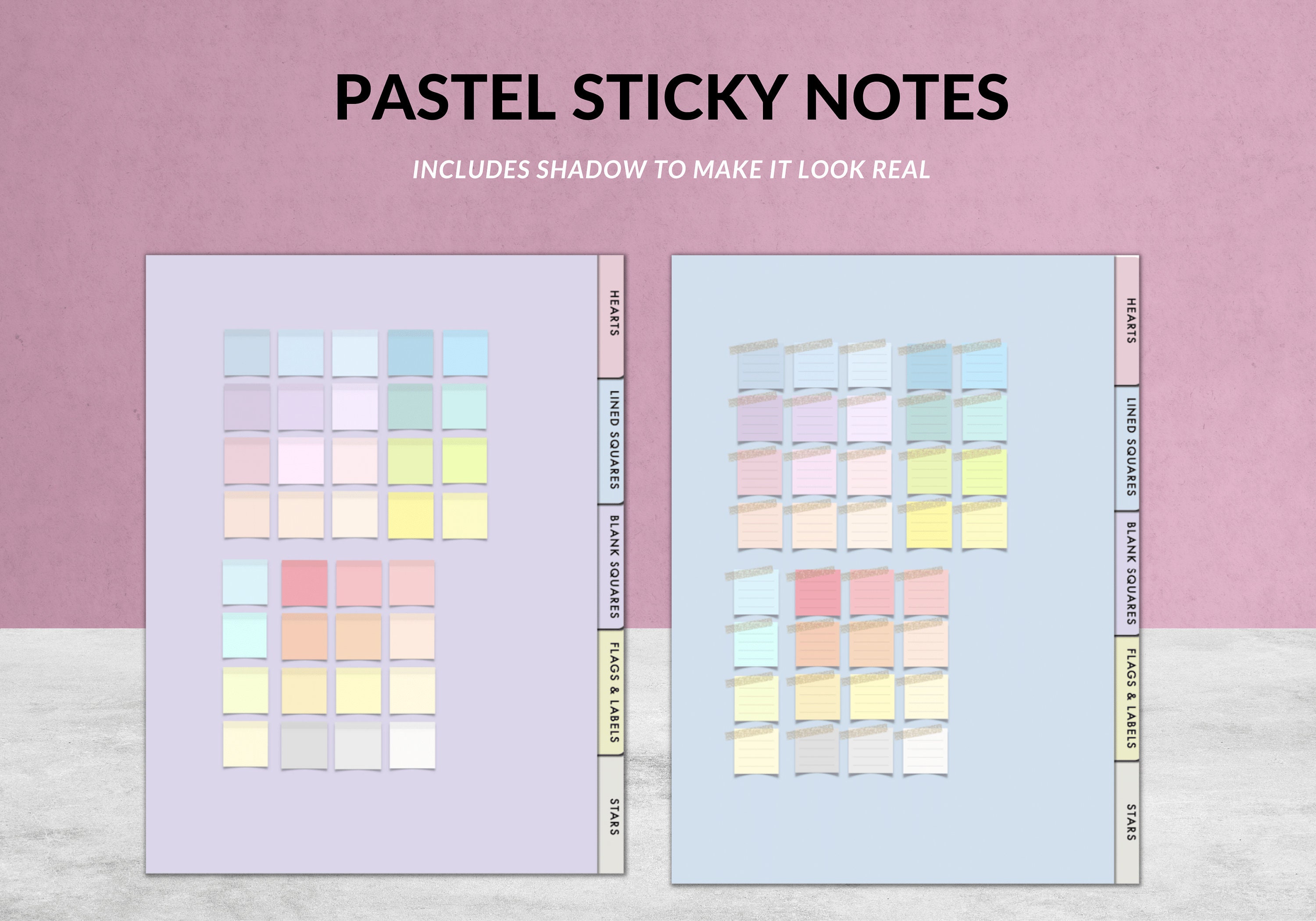 Digital Pastel Sticky Notes Planner Stickers for Goodnotes - Etsy