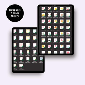 Digital Pastel Cute Doodle Planner Stickers & Sticky Notes - Etsy