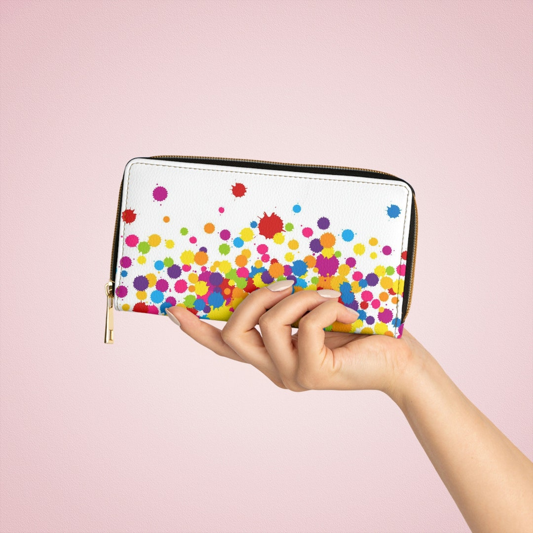 Colorful Dots Whimsical Zipper Wallet - Etsy