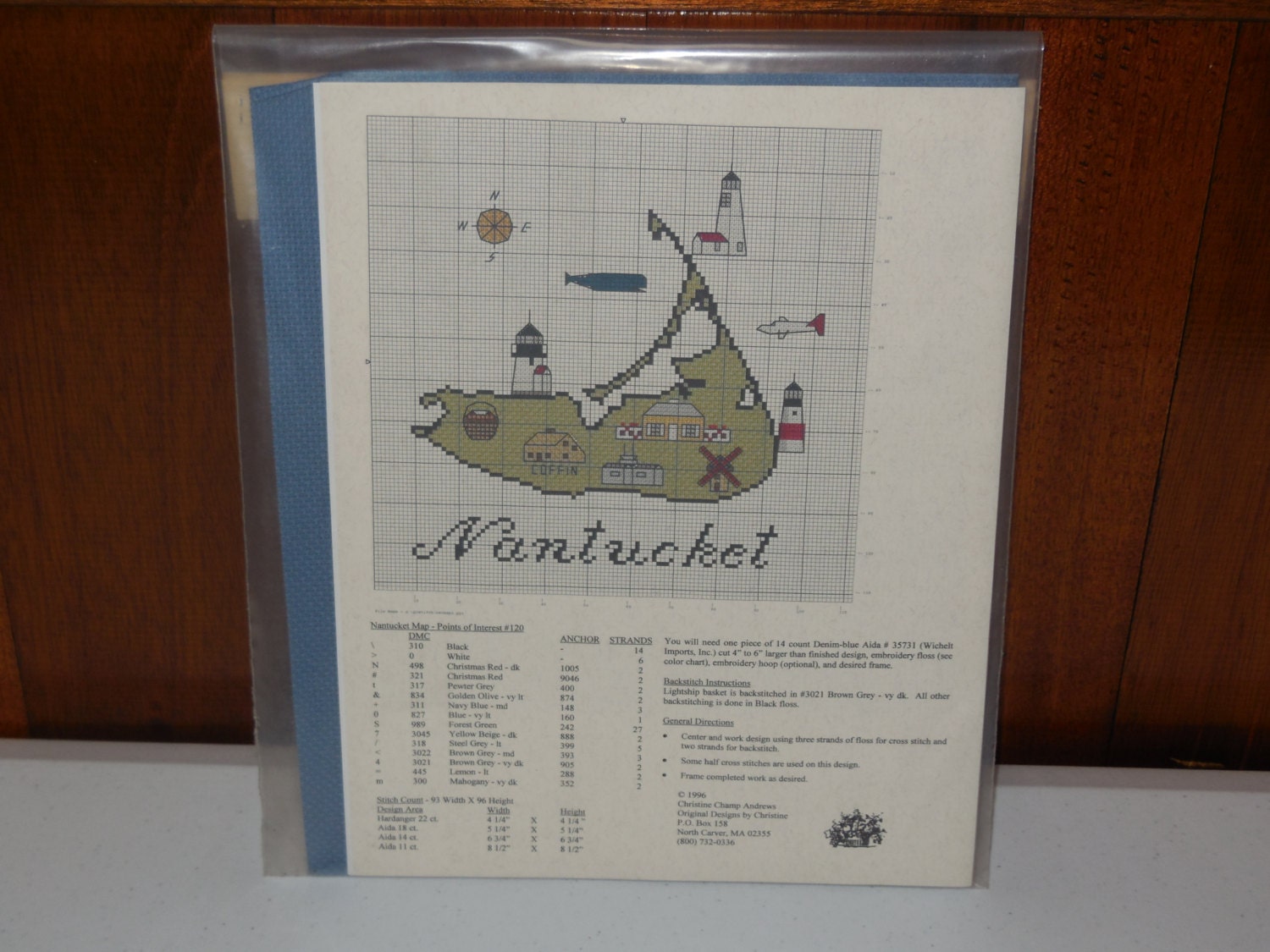Nantucket Points of Interest Map Cross Stitch Kit - Etsy