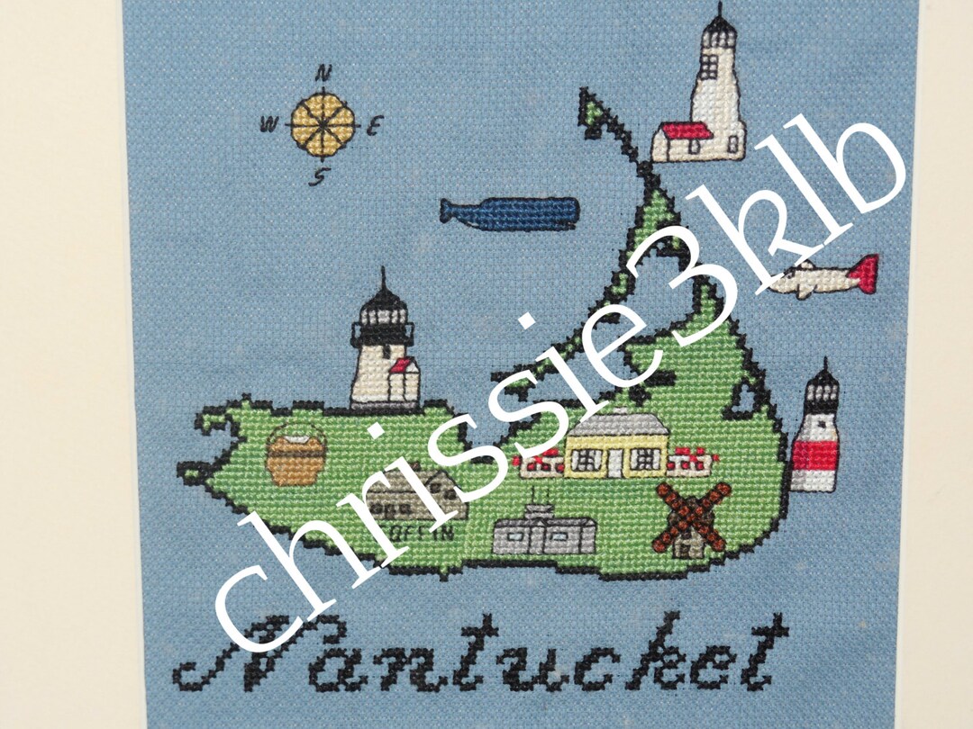 Nantucket Points of Interest Map Cross Stitch Kit - Etsy