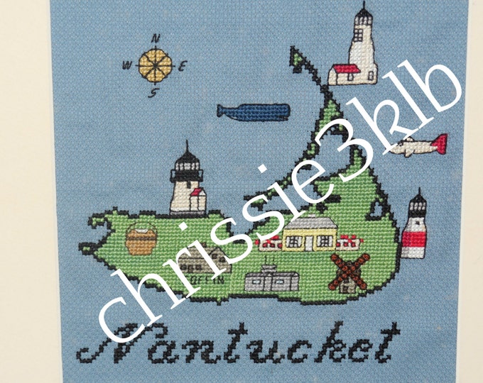Nantucket Points of Interest Map Cross Stitch Kit - Etsy