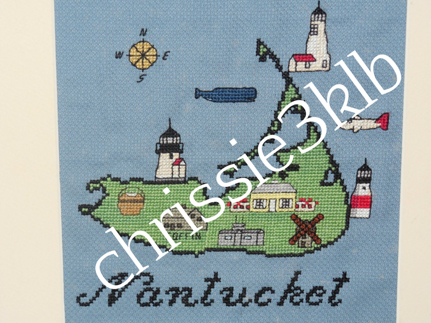Nantucket Points of Interest Map Cross Stitch Kit - Etsy