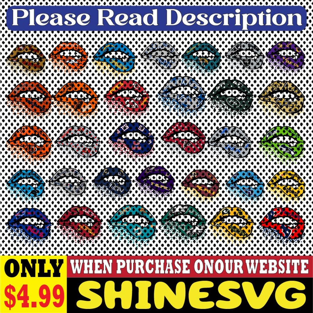 Bundle 32 Files Football Lips Svg Cricut Svg Files Cut - Etsy