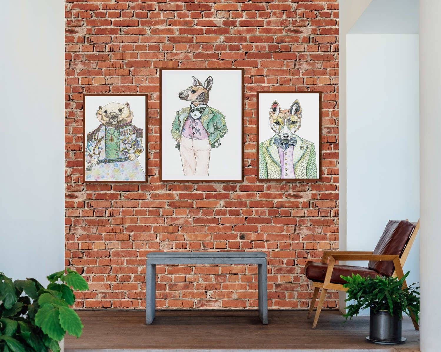 Kangaroo Man Wall Art Anthropomorphic Australian Animal - Etsy Australia