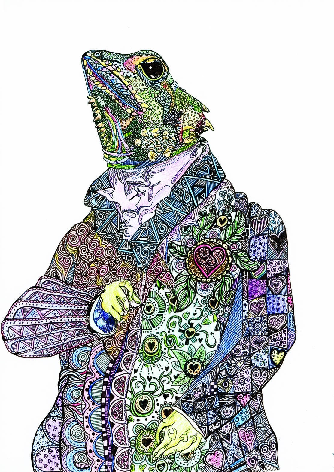 Boyd's Forest Dragon Fine Art Print Lizard Man Drawing - Etsy Australia