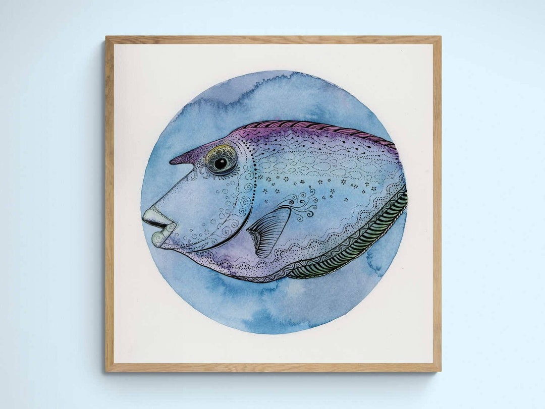 Unicornfish Art Print - Australian Native Fish - Marine Animal ...