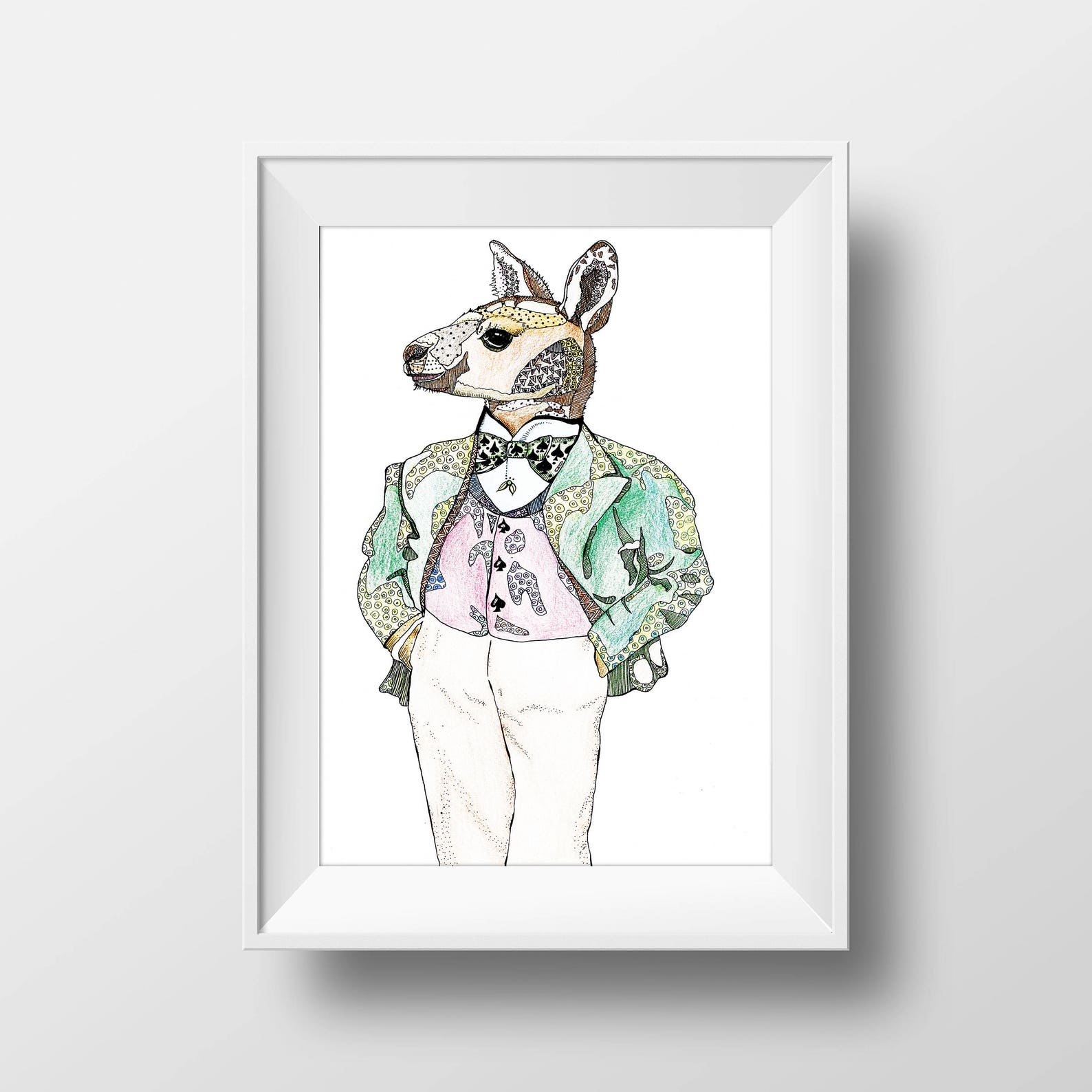 Kangaroo Man Wall Art Anthropomorphic Australian Animal - Etsy Australia