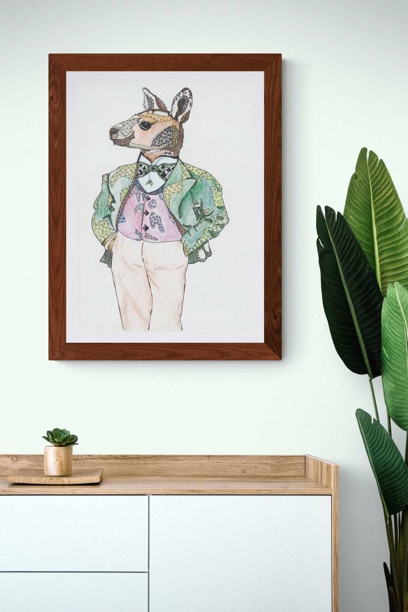 Kangaroo Man Wall Art Anthropomorphic Australian Animal - Etsy Australia