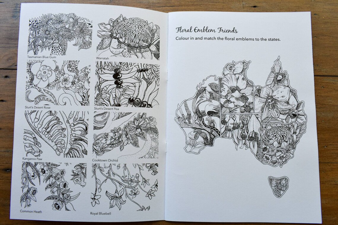Printable Australian Flora and Fauna Colouring Book - Etsy