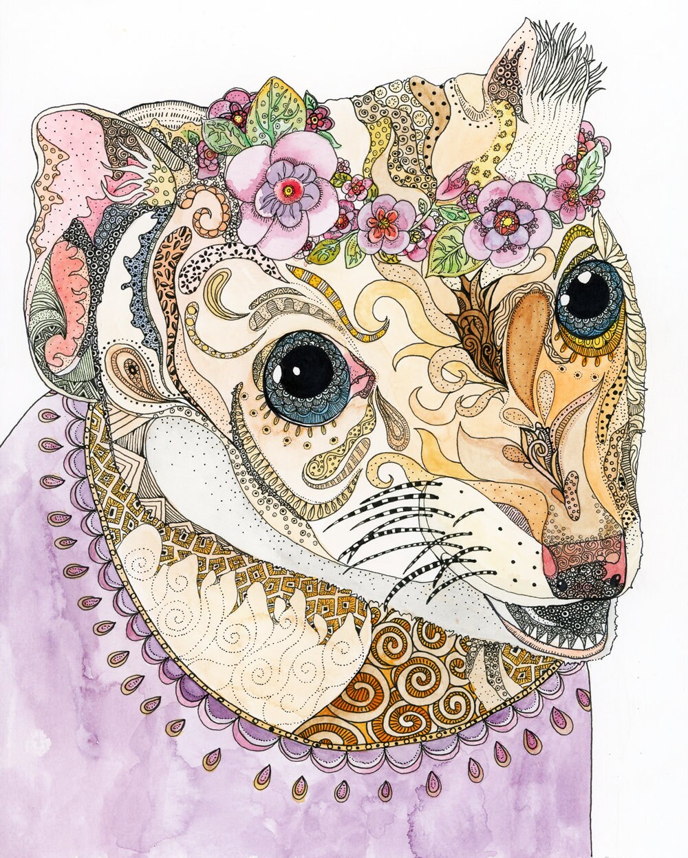 Crest-tailed Mulgara With Sturt's Desert Rose Art Print - Etsy Israel