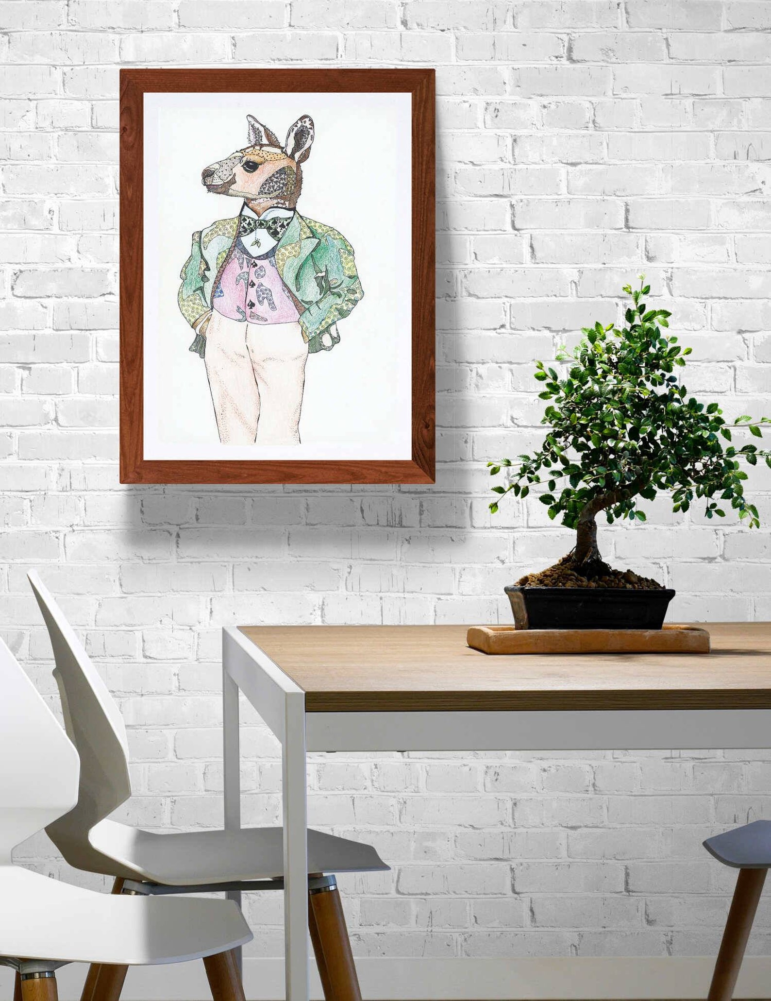 Kangaroo Man Wall Art Anthropomorphic Australian Animal - Etsy Australia