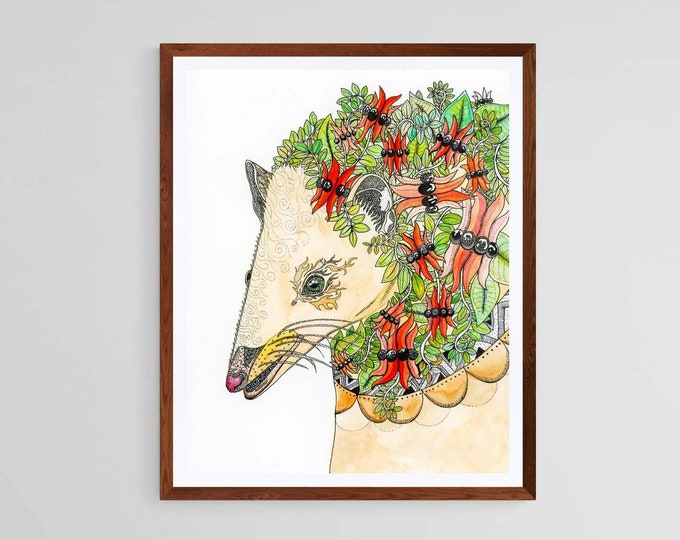 Curious Creature Art Print Surreal Watercolour Painting - Etsy UK