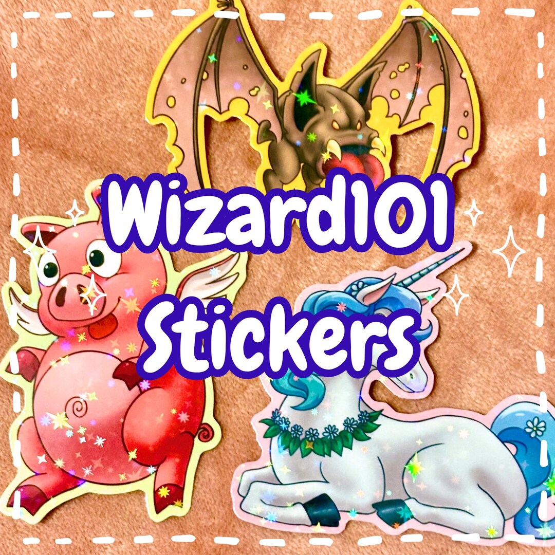 Wizard101 Pet Stickers Bundle: Holographic Star Sparkle, Handmade - Etsy
