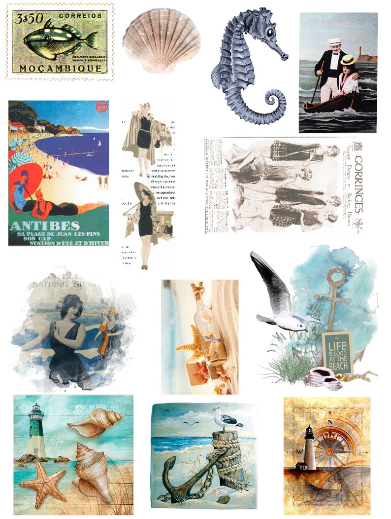By the Sea Cut & Create Ephemera Images, Junk Journal, Mini Album ...