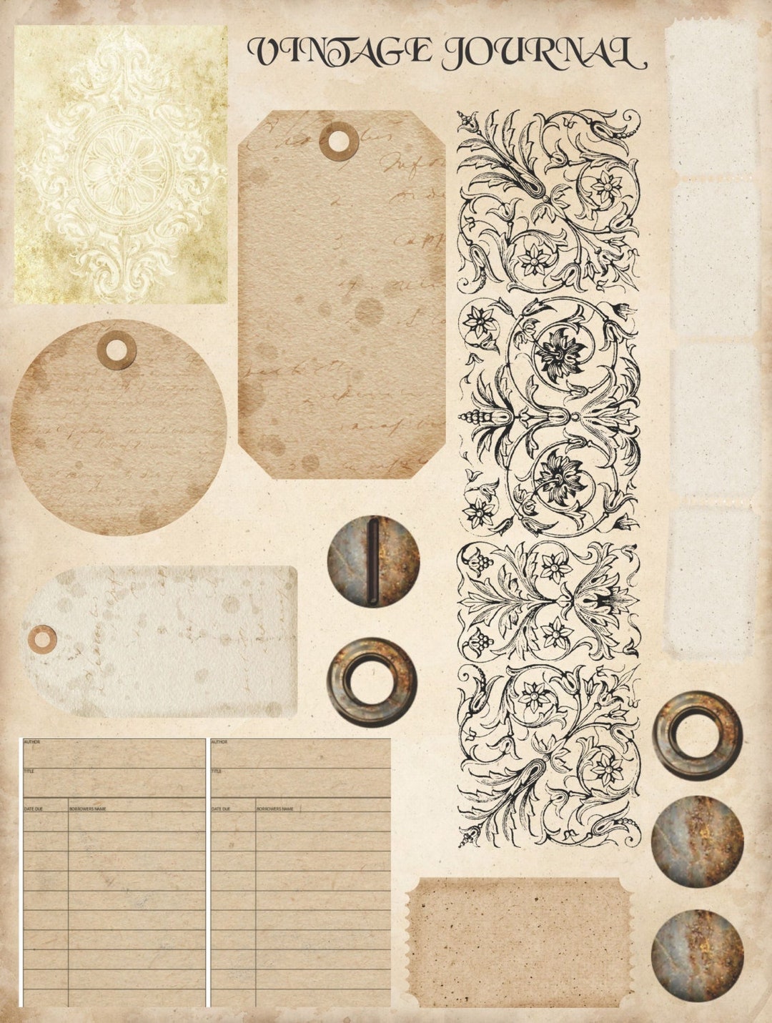 Vintage Journal Papercrafter Papers, Vintage, Cards, Cut & Create ...