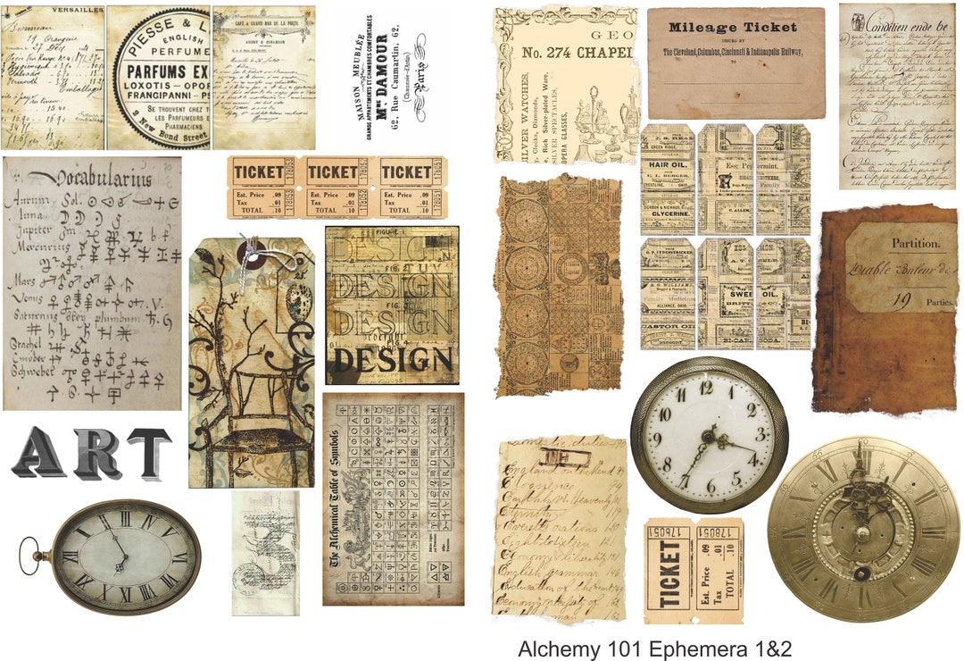 Alchemy 101 Papers, 5x7pages,junk Journal, Mini Album, Vintage,ephemera ...