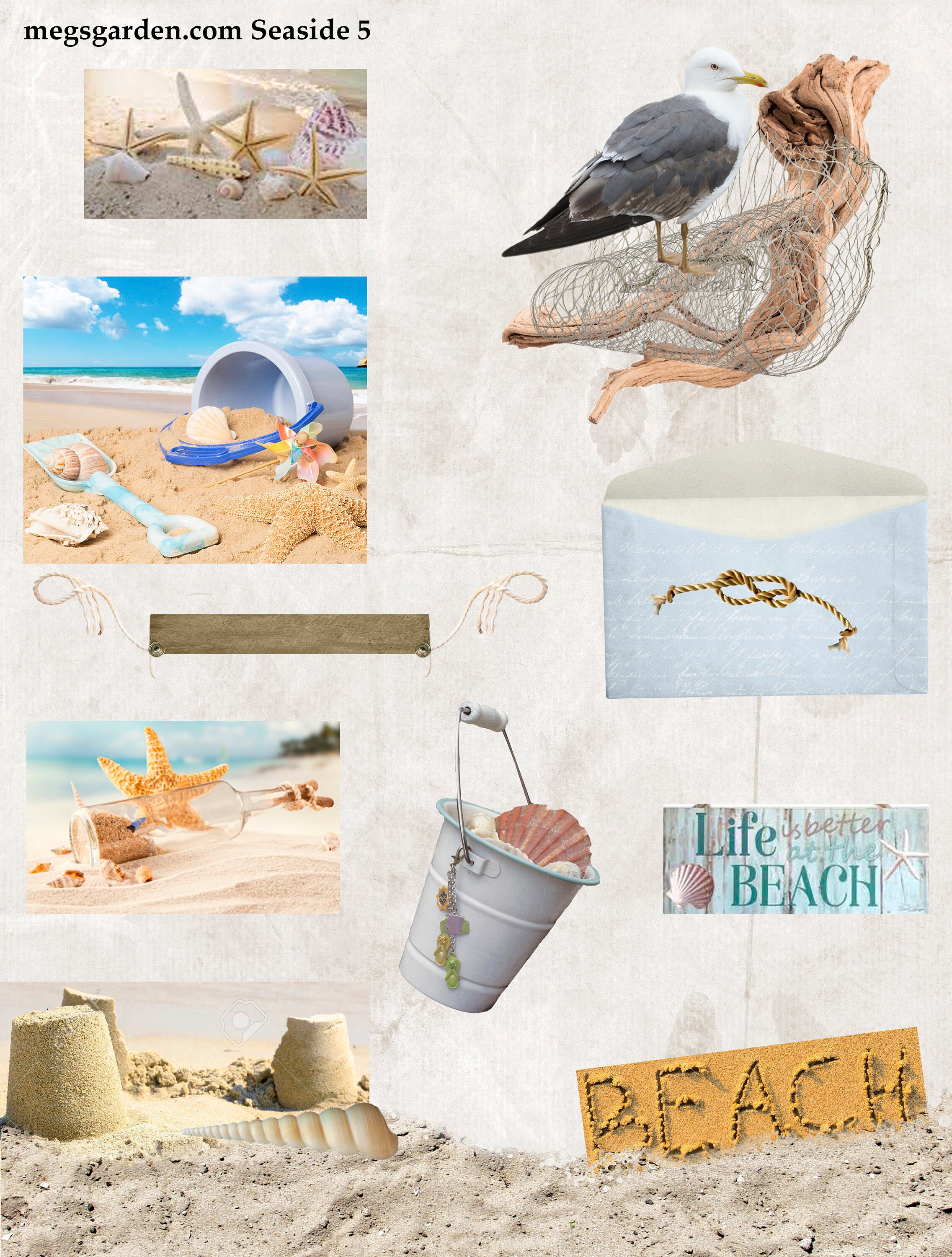 Seaside and Beach Series II Cut & Create Ephemera Images, Junk Journal ...