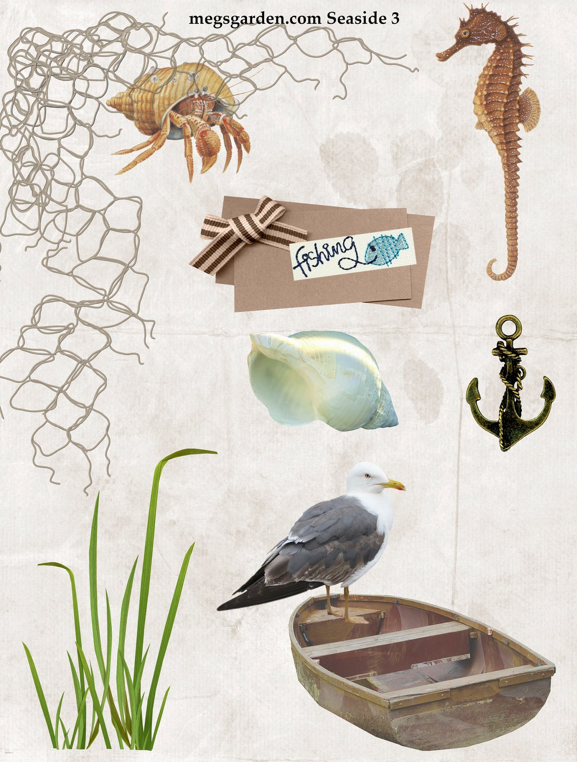 Seaside and Beach Series II Cut & Create Ephemera Images, Junk Journal ...