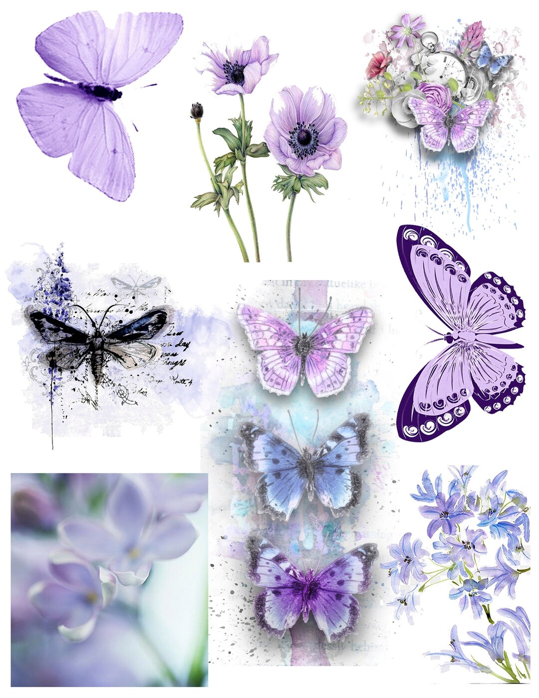 Shades of Lilac With a Touch of Mint M542 - Etsy