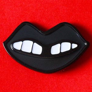 Black Lip Enamel Pin - Etsy