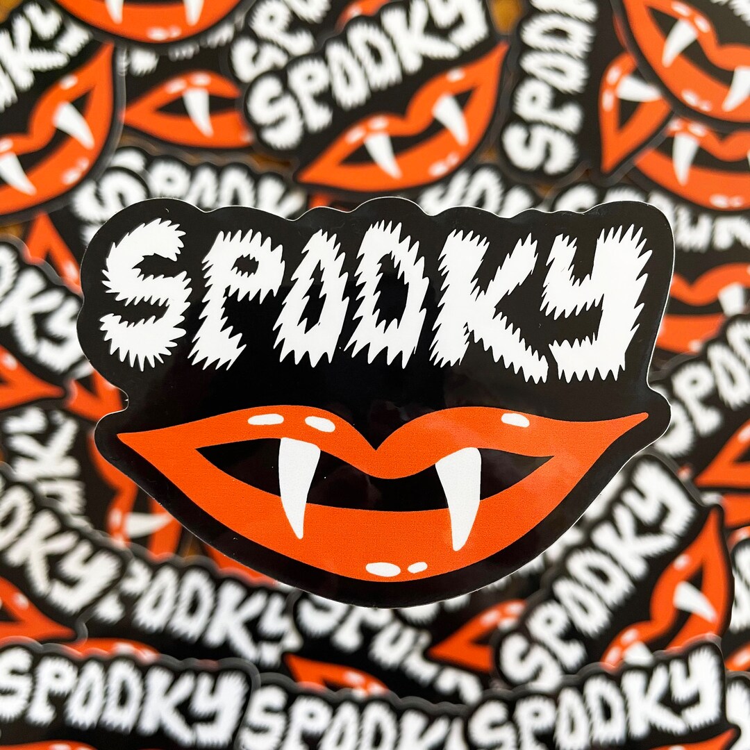 Spooky - Fang - Halloween Sticker - Etsy